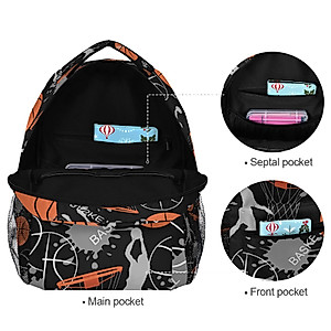 Sports Basketball School Backpack Boy Girl Kids Schoolbag Bookbag Laptop Travel Hiking Daypack for Women Men