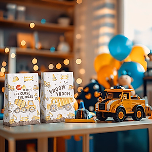 Celee 24-Pack Construction Goodie Bags with Stickers - Ideal for Kids' Birthdays, Baby Showers, and Construction Themed Parties