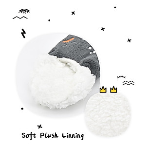 VAGUKU Boys House Slippers With Non Skid Bottoms, Cute Animal Slipper Socks With Grippers For Big Kids, Cozy Soft Sole Warm Fuzzy House Shoes(Astronaut,5-6)