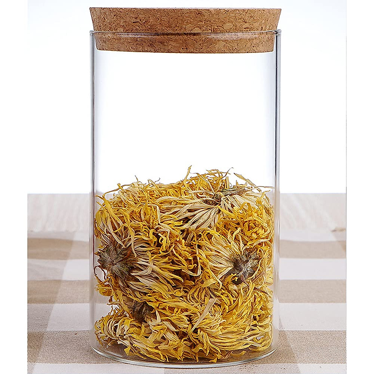 VASANA 2PCS Glass Food Storage Containers 300ml/10oz Kitchen Storage Containers With Cork Lids Empty Clear Glass Bottles for Coffee Bean Dry Goods Tea Storage