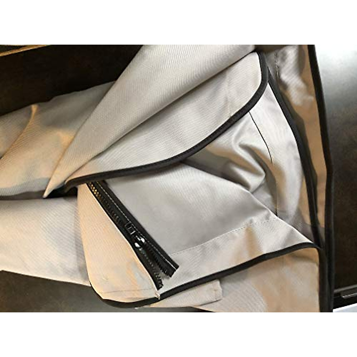 Replacement Bimini Top Canvas with Boot, Beige, 10' Long x 8.5' Wide, 16oz, by Cypress Rowe Outfitters, 4 Bow, fits 97"-103" Width