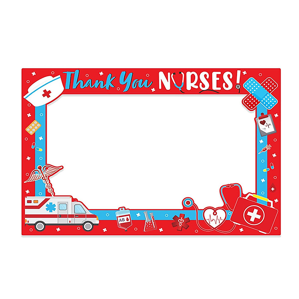 Soochat Nurse Day Photo Booth Props Graduation Photo Booth Prop Frame Thank You Nurse Photography Photo Booth Frame for Graduation Medical Party Decorations