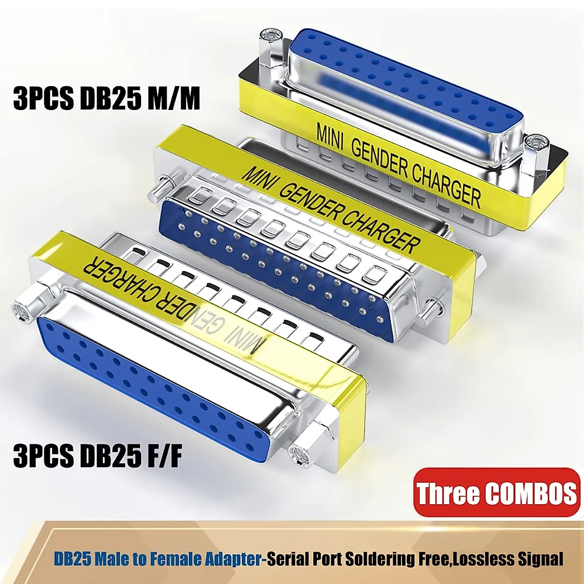 Warmstor 6-Pack DB25 25Pin Female to Female Male to Male Mini Gender Changer Coupler Adapter RS232 Serial Cable Connector