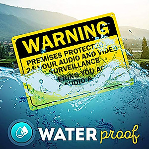 Warning 24 Hour Audio and Video Surveillance Sign,Made Out of .040 Rust-Free Yellow Aluminum, Indoor/Outdoor Use, UV Protected and Fade-Resistant, 10" x 14", by My Sign Center