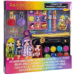 Rainbow High - Townley Girl Cosmetic Makeup with Palette Bag Set Includes Lip Gloss, Nail Polish & Eye Shadow and More! for Kids Girls, Ages 6+ Perfect for Parties, Sleepovers and Makeovers