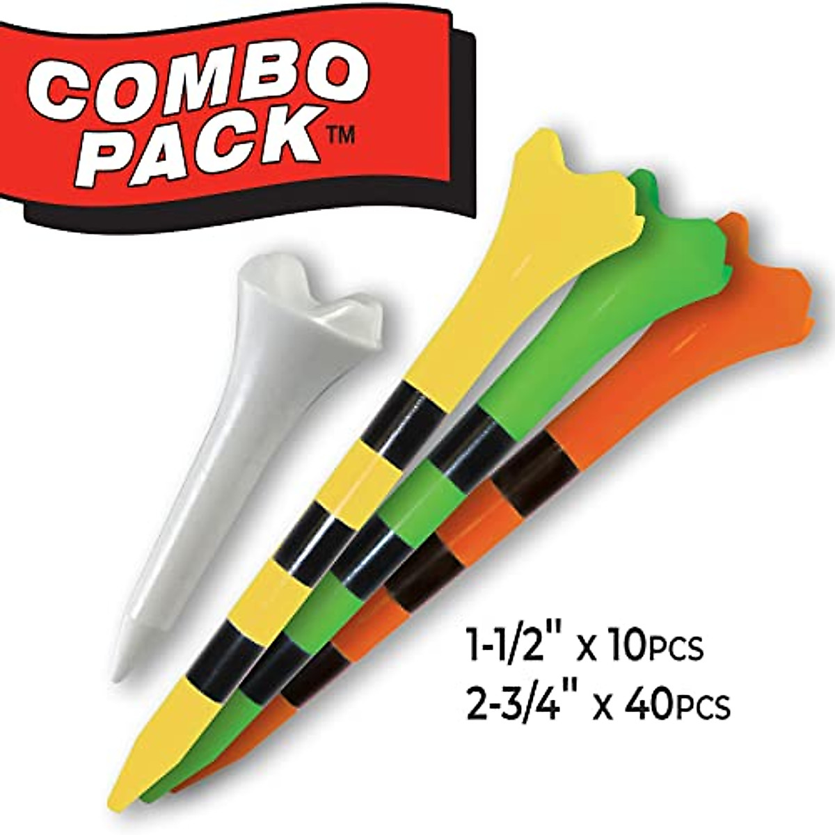 Pride Golf Tee Pride Performance Combo Pack (50 Count: 40 2-3/4" & 10 1-1/2")