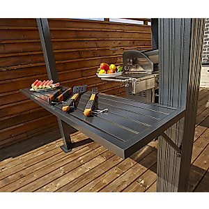 Sojag 5' x 8' Mykonos BBQ Grill Gazebo Outdoor Weather-Resistant Aluminum Frame Shelter Dark Grey