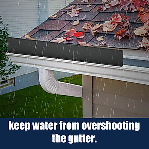 Pearwow Gutter Valley Splash Guard,Aluminum Rain Diverter Roofing Gutter Splash Guards for Valley,Corner or Straight,10 Inch Each (6 Pcs Black)