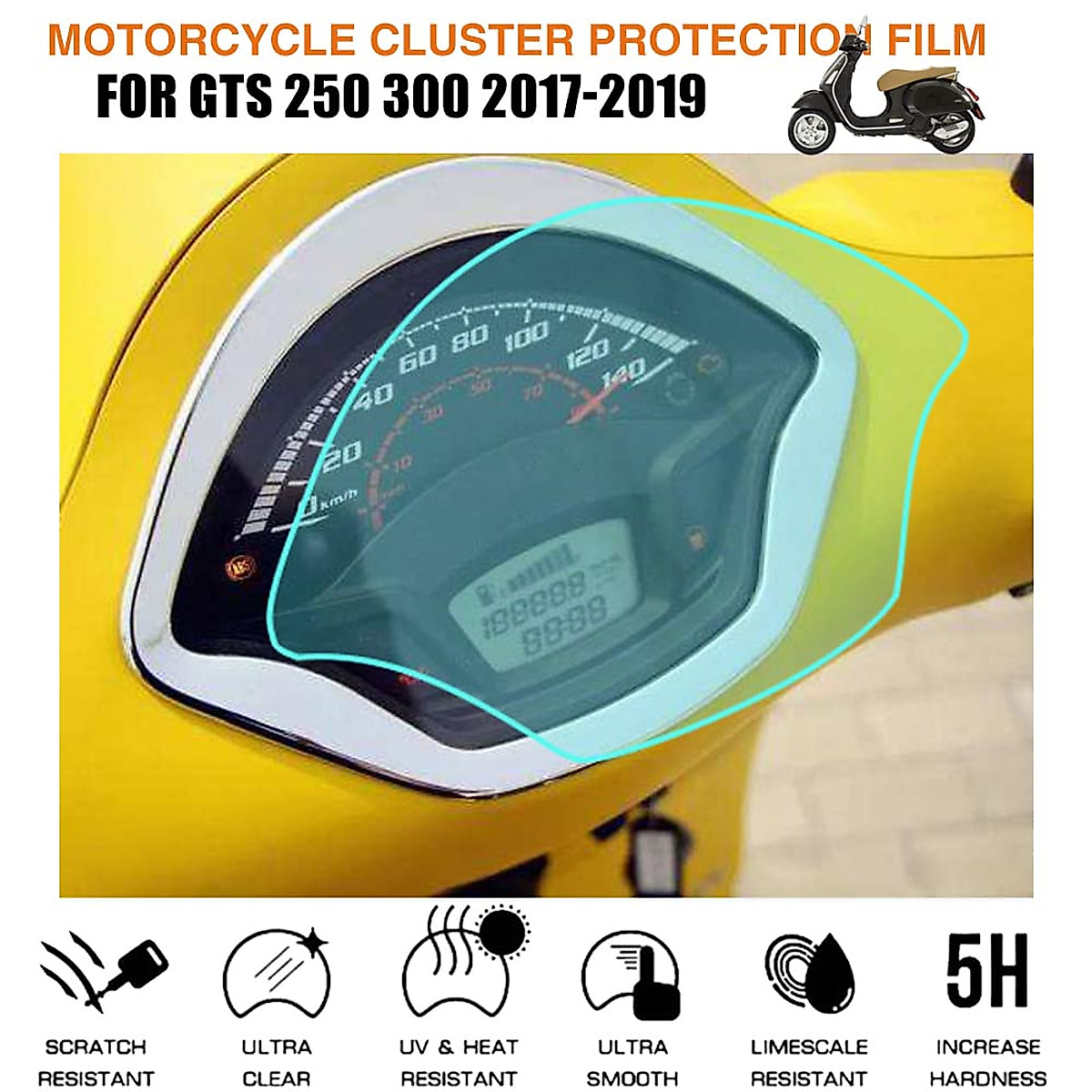 Motorcycle Cluster Scratch Protection Film Screen Protector for Vespa Piaggio GTS250 GTS300 GTS 250 300 2017-2019 Accessories ×2