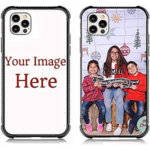 Personalized Custom Phone Case for Apple iPhone 12/12 Pro - Design Your Own Customized Custom Picture Photo Case Make Your Own Case Black