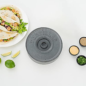 Restaurantware 8.5 x 2.3 Inch Tortilla Warmer 1 Microwavable Tortilla Holder - Lid Included Insulated Gray Plastic Tortilla Keeper Tortilla Server For Homes and Restaurants Durable
