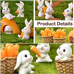 40pcs Mini Resin Animals Tiny Easter Bunny Figures to Hide - Bulk Animal Figurines for Easter Basket Stuffers Egg Fillers Easter Decorations Dollhouse Fairy Garden Accessories, Funny Easter Gifts