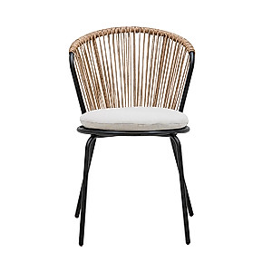 KEIKI Rattan Patio Chairs Set of 2,Outdoor Indoor Dining Armchair for Porch Backyard Garden