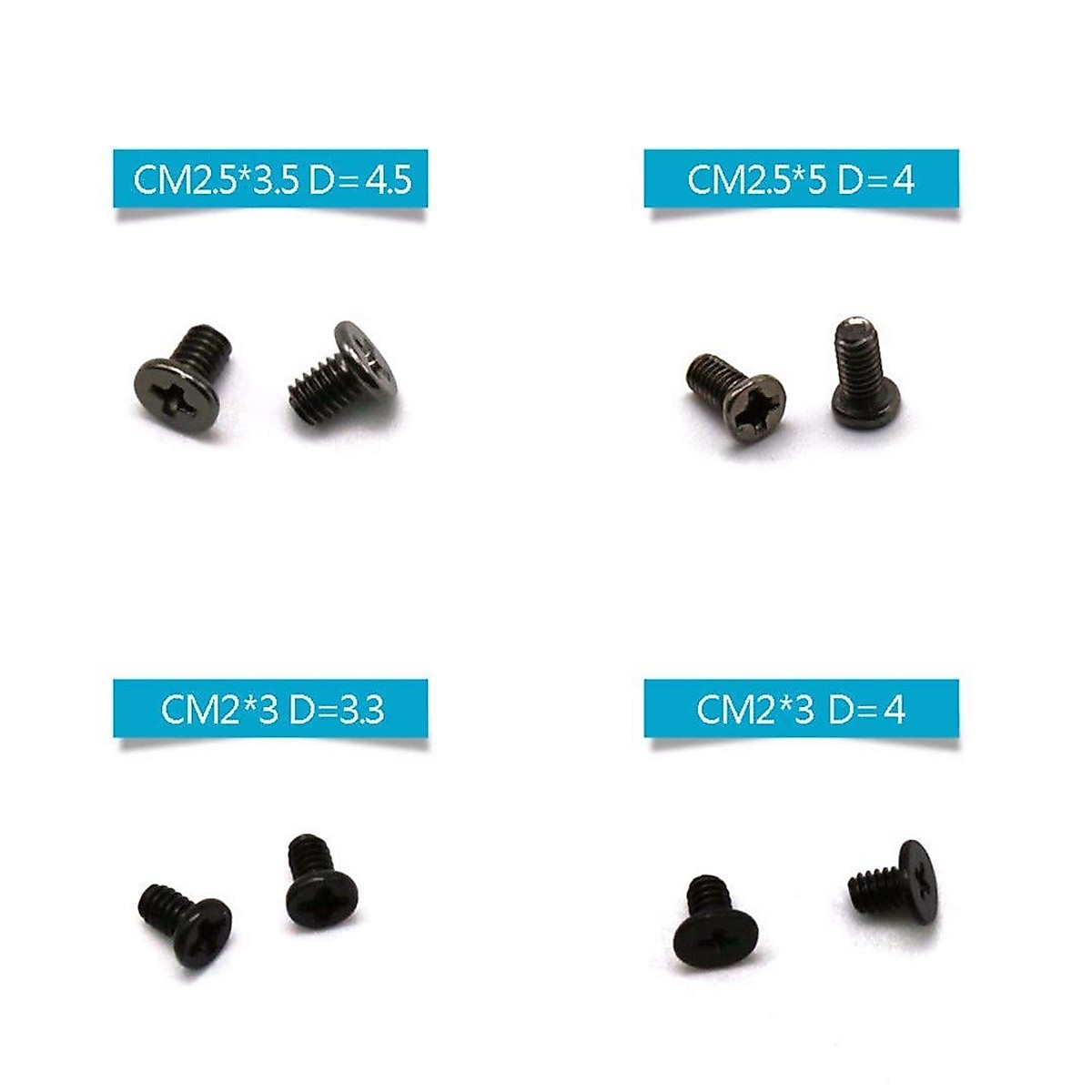 TONGCHAO Tchaosc 320Pcs/Set Laptop Computer Notebook Screws Kit Assemble Fastening Flat Head Black Repair Case for IBM Dell Lenovo Samsung