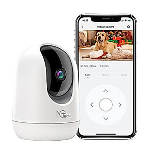 NGTeco 2K Security Camera Indoor, 3MP Pan Tilt WiFi Camera for Home Security/Baby Monitor/Pet, Dog Cam with Motion Detection, Night Vision, Privacy Shield Compatible with Alexa/Google