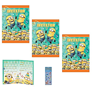 Unique Despicable Me Birthday Party Supplies Bundle Pack includes 24 Party Invitations and Envelopes