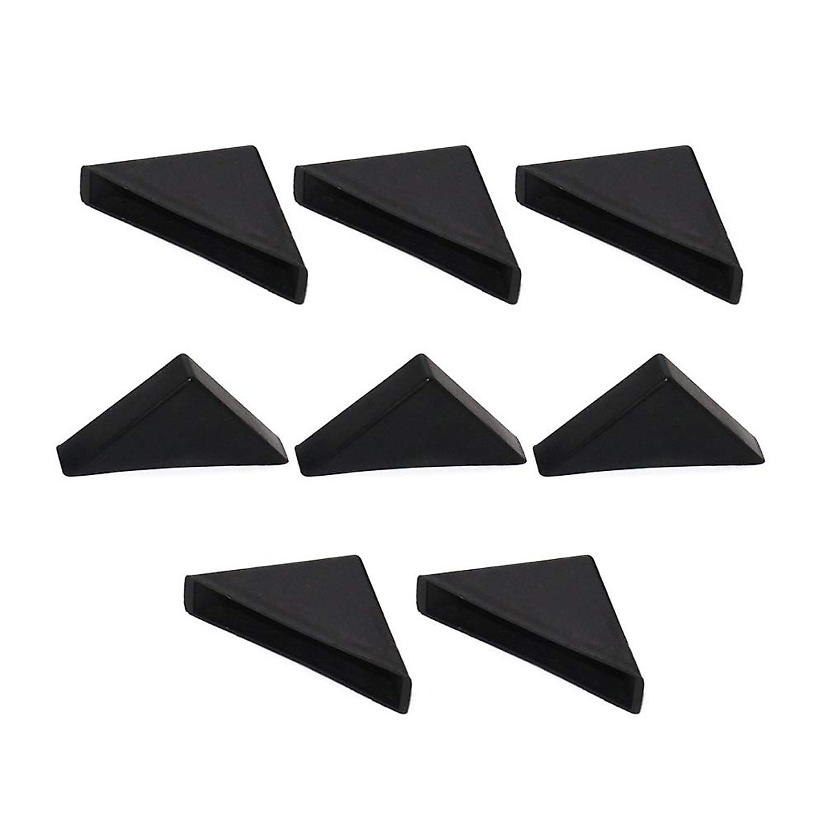 8 Pieces Black Triangle Shape Plastic Glass Corner Guards Covers Protectors