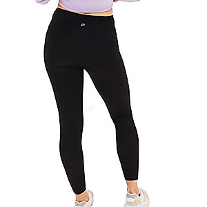 Spalding Women's Misses Activewear High Waisted Cotton/Spandex Ankle Legging, Black, XL