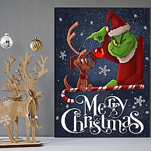 Clendo Christmas Diamond Painting Kits for Adults,Grinch Diamond Art for Adults Beginner,Diamond Dots Gem Art for Aesthetic Home Decor12x16Inch