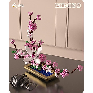 Nifeliz Lilac Bonsai Tree Toy Building Kit and Display Model, Unique Home Flower Bouquet Décor Ideas, A Creative and Relaxing Bonsai Tree Building Project for Adults, Botanical Collection(974 Pieces)