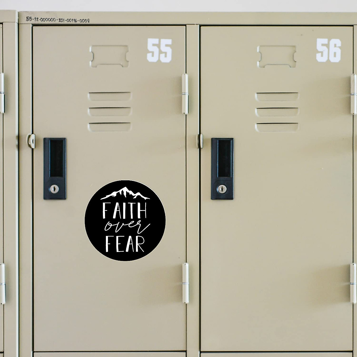 Faith Over Fear Refrigerator Magnet, Cute Round Magnetic Decal for Cars, Locker, Fridge or Mailbox, Inspirational Religious Magnets, 5.5 Inches