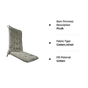 ELFJOY Rocking Chair Cushions Rocking Chair Pads for Wooden Rocking Chair Cushion for Rocking Chair Premium Tufted Back and Seat Cushion 2 Piece Set (Grey)