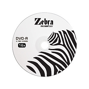 Moserbaer Zebra DVD-R 16X 4.7GB Branded Logo Recordable Media Disc-50 Pack Spindle