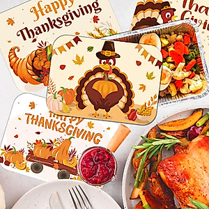 HAKOTI Thanksgiving Tin Foil Containers, large, orange