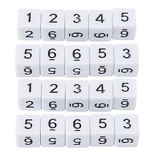 Drfeify Six Sided Dice with Numbers, 20PCS/SET, 16mm, Plastic Multifunction Dice Cube for Board Game Toy Bar Home