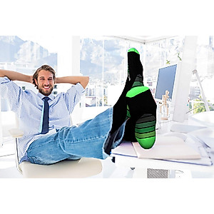 Physix Gear Sport 3 Pairs of Compression Socks for Men & Women in (Black/Green + Black/Orange + Black/Blue) XXL Size