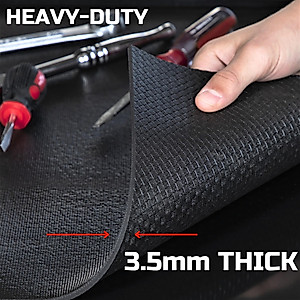 ONREVA Tool Box Liner 18 inch Wide x 24 ft Large, Thick Heavy Duty Toolbox Drawer Liners, Rolling Tool Chest Liner Foam, Shelf Rubber Mat, Black Non-Slip Organizer Liner for Cabinet, Workbench