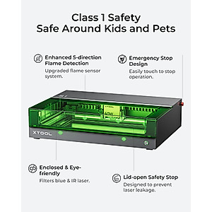 xTool S1 40W Laser Engraver and Cutter Machine with Air Assist & Honeycomb, 23.93" x 15.16" Bed Size, Beginner-Friendly, Laser Engravering Machine for Wood and Metal, Acrylic, etc. - Basic Bundle