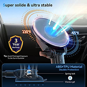 7" Magnetic Car Phone Holder, Windshield Dashboard Phone Holder Car, Gooseneck Suction Phone Car Mount with Multiple N52 Magnets, Designed for iPhone 13 Series, Compatible with Most Smartphones.