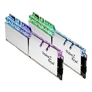 G.SKILL Trident Z Royal Series (Intel XMP) DDR4 RAM 32GB (2x16GB) 3600MT/s CL19-20-20-40 1.35V Desktop Computer Memory UDIMM - Silver (F4-3600C19D-32GTRS)