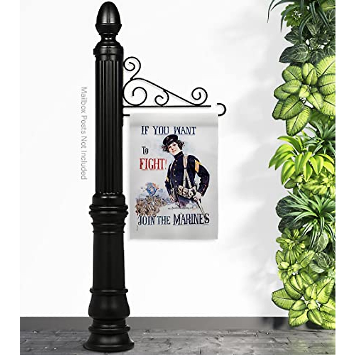 USBrotherhood Join Garden Flag Set Wall Holder Armed Forces Marine Corps USMC Semper Fi United State American Military Veteran Retire House Banner Small Yard Gift Double-Sided, Made in USA