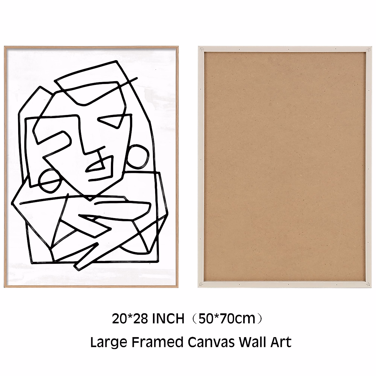 ArtbyHannah Framed Canvas Wall Art Set, Large Contemporary Abstract Wall Art, Framed Minimalist Wall Art for Modern Living Room bedroom office, 20"x28"x2