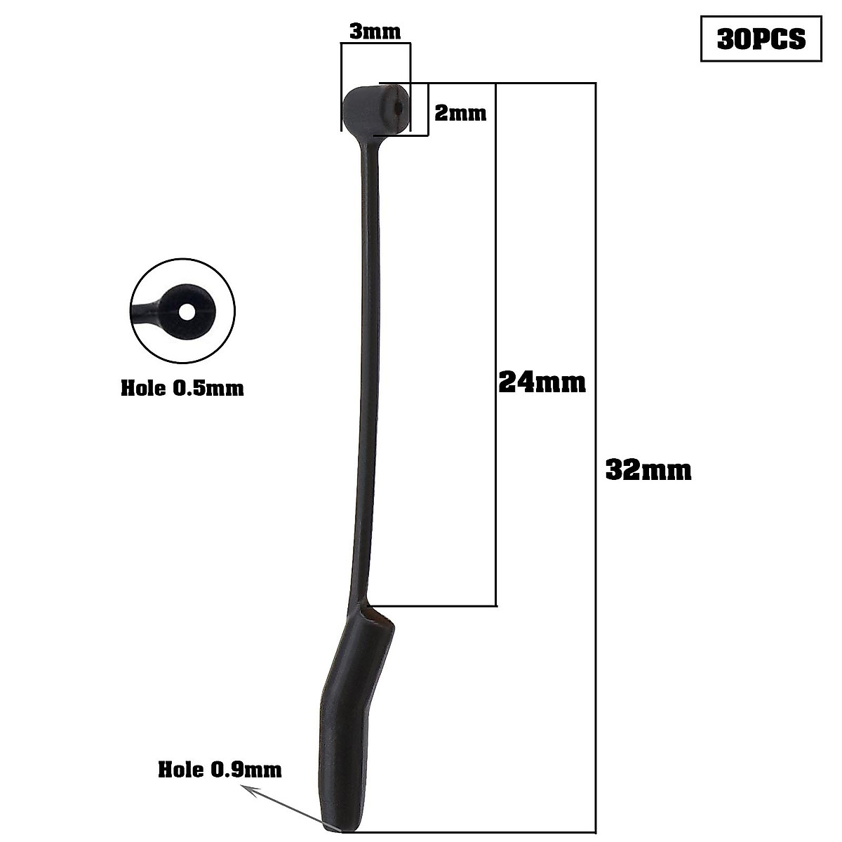 ECSiNG 30PCS D Rig Aligners Rubber Carp Fishing Kickers Anti Tangle Sleeves Hooks Line Aligners Fishing Terminal Tackle Hook Link Accessories Black 32mm