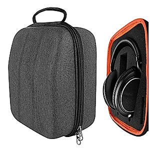 Geekria Shield Case for Large-Sized Over-Ear Headphones, Replacement Hard Shell Travel Carrying Bag with Cable Storage, Compatible with Beyerdynamic DT 880 Pro, AKG K167 Headsets (Dark Grey)