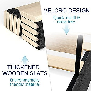 Molblly Queen Bed Frame Platform Bed Frame with Upholstered Headboard, Strong Frame and Wooden Slats Support, No Box Spring Needed, Non-Slip and Noise-Free, Easy Assembly, Dark Gray