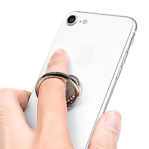 Mavis's Diary Bling Cell Phone Ring Stand Holder, Universal 360 Rotation Metal Buckle Tablet Finger Grip Kickstand Compatible with iPhone Galaxy LG Google Moto All Smartphones(Silver)