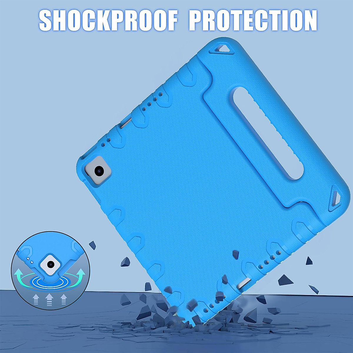 BMOUO Kids Case for iPad Air 5th/4th Generation (10.9 inch,2022/2020), iPad Air 5/4 Case with Screen Protector, Shockproof Protective Kids Case with Handle Stand for iPad Air 4/5 Gen, Blue