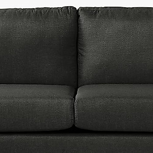 Casa Andrea Milano Modern Large Linen Fabric U-Shape Sectional Sofa, Double Extra Wide Chaise Lounge Couch, Dark Grey