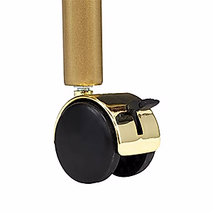 Studio Designs Home Palazzo Modern 2-Tier Oval Metal Rolling Bar, Serving, Utility Mobile Cart with Handles and Spill Guard in Gold/Clear Glass and Mirror, 27" W x 17.5" D x 33.25" H,