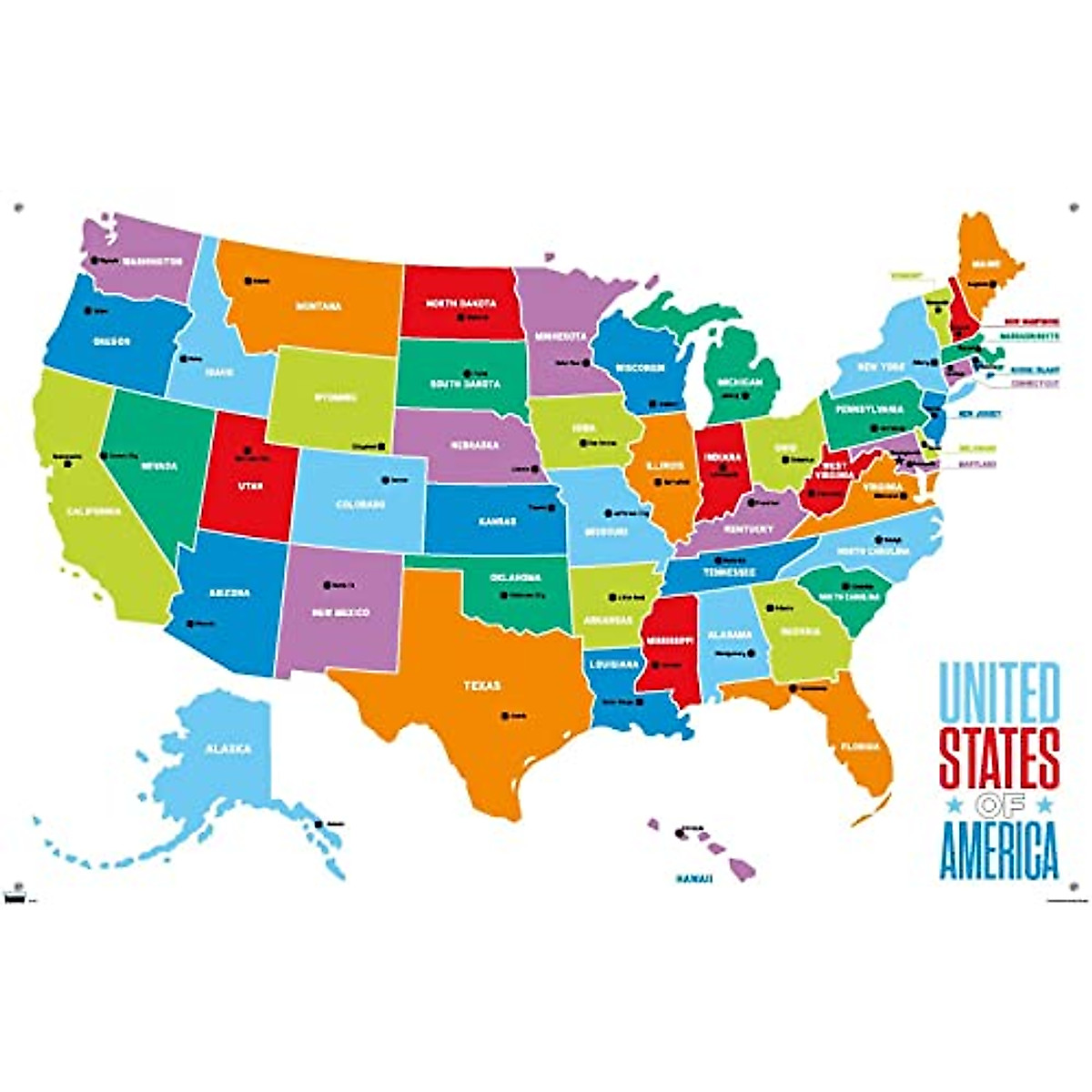 Map - United States of America 2022 Wall Poster with Push Pins