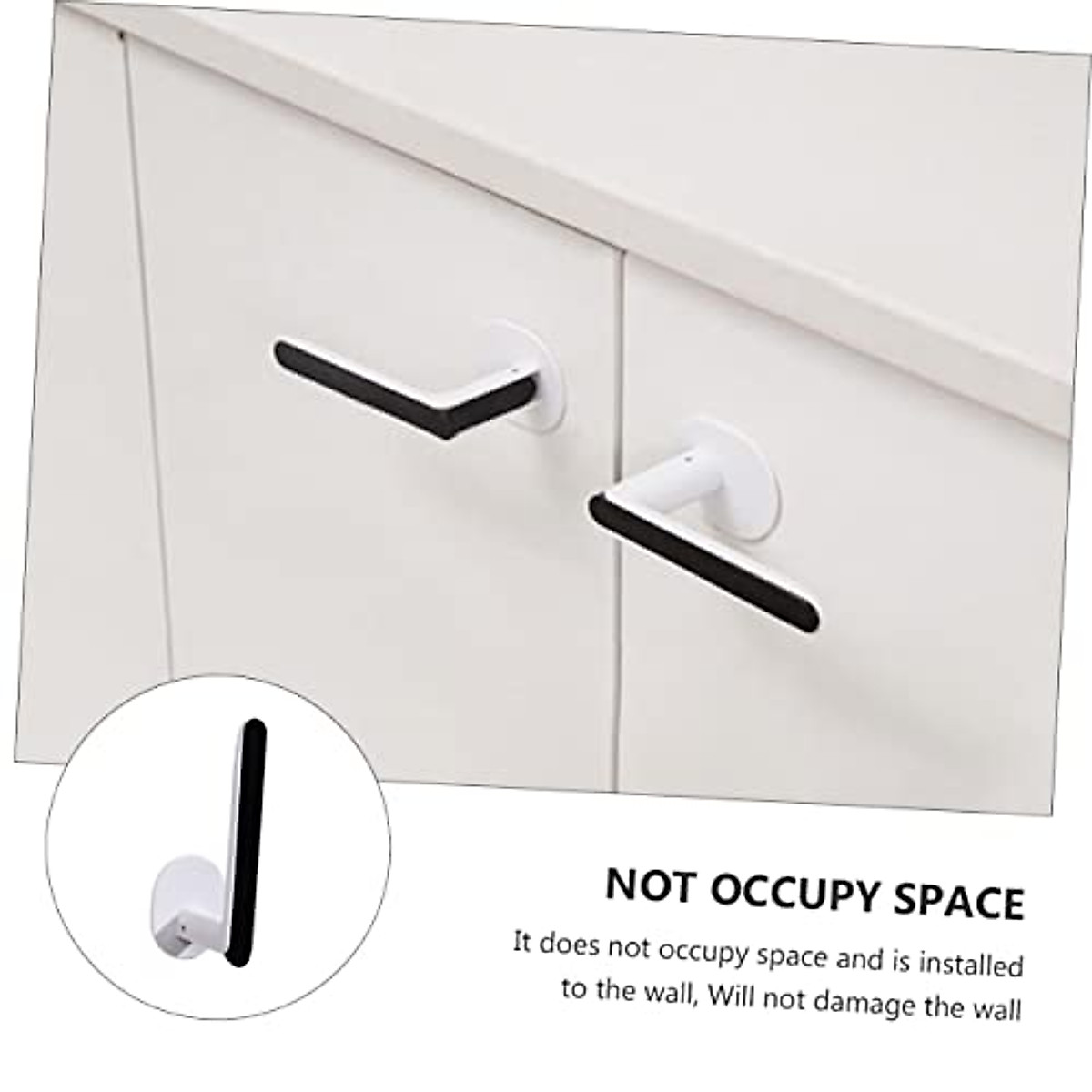 CUBTOL 2pcs Rack Storage Shape Bath L for L-Shaped Wall Back Ball Hat Coat Racks Hanging Holder Kitchen Clothes Multi- Hook Robe Mounted Scarf Plastic Multi-use Home Toilet Towel Bedroom