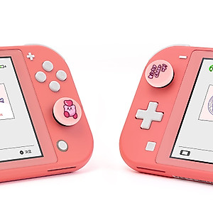 DLseego Cheer Up 4PCS Thumb Grips Caps for Switch/Switch OLED/Switch Lite Soft Silicone Joy Con Joystick Cover Protective Japanese Amine Cartoon Analog Button Caps - Pink