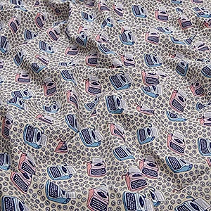 Literary Typewriters Cream, Fabric by The Yard