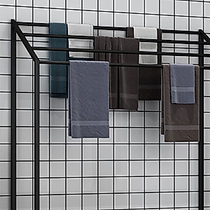 GJQGYY Floor Standing Towel Rack Gold/Black/White, Freestanding 4-Bar Towel Holder with Stainless Steel Towel Bars,Space Save for Hand Towels, Washcloths