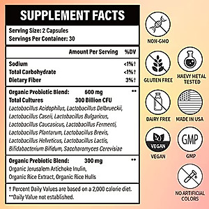 Lifeatlas 300 Billion CFU Probiotics - Probiotics for Women and Men - 12 Probiotic Strains Plus 3 Organic Prebiotic, Probiotics for Digestive Health, Gut & Immune Health, Gas & Bloating, 120 Capsules
