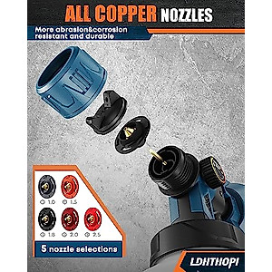 LDHTHOPI Cordless Paint Sprayer Gun, 20V 3.0Ah Battery Operated Paint Sprayer, 1200ML High Pressure Cordless Paint Sprayer Handheld, 5 Nozzles&3 Patterns for Wall, Fence, Car, Carbinet, Door